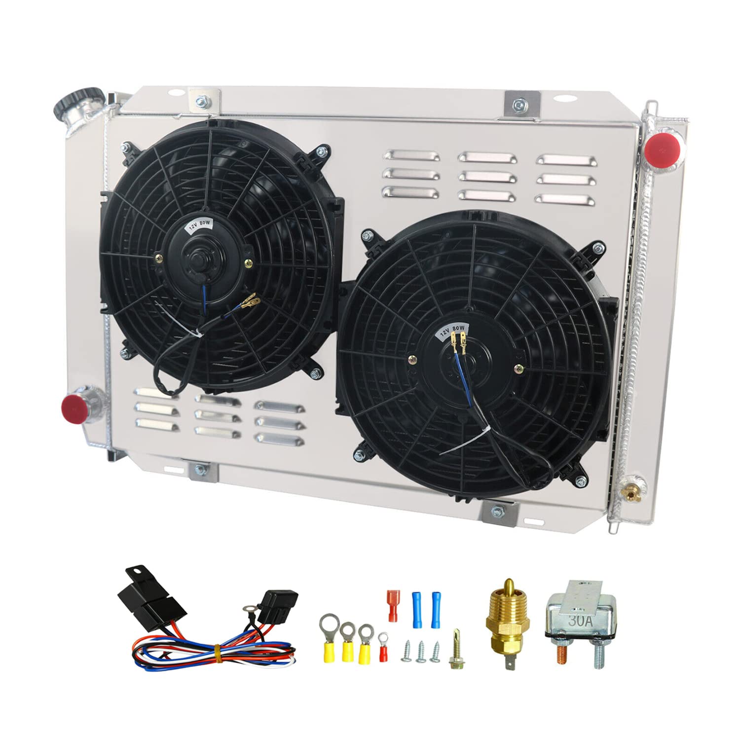 Amazon.com: Radiator with Fan w/Shroud & Thermostat Relay Kit for 1979 ...
