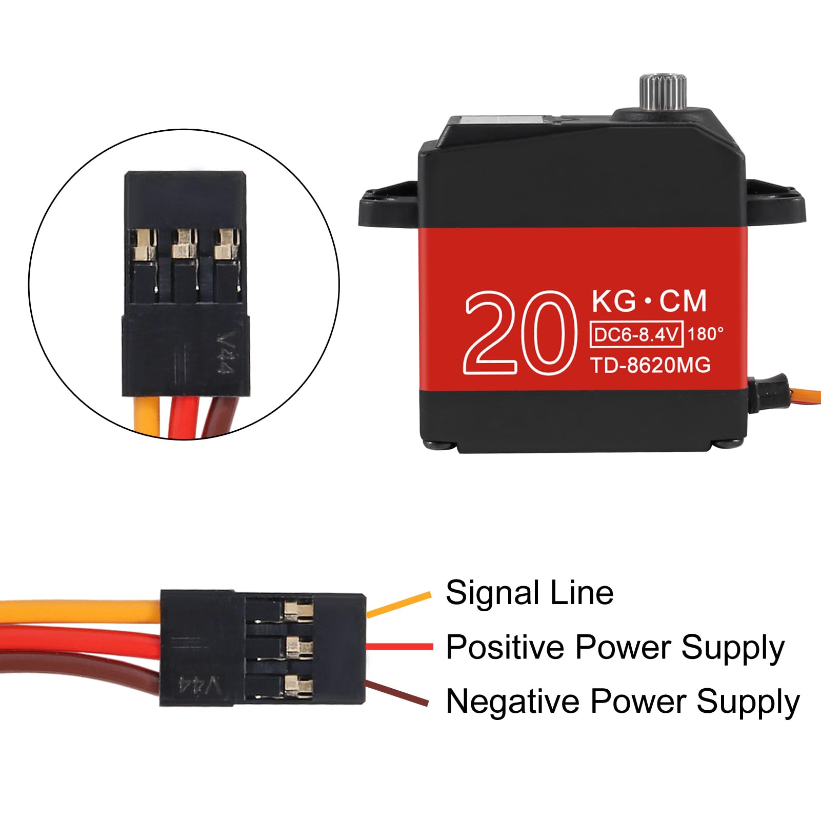 Snapklik.com : 20KG RC Servo Motor Steering Servo Metal Gear Waterproof