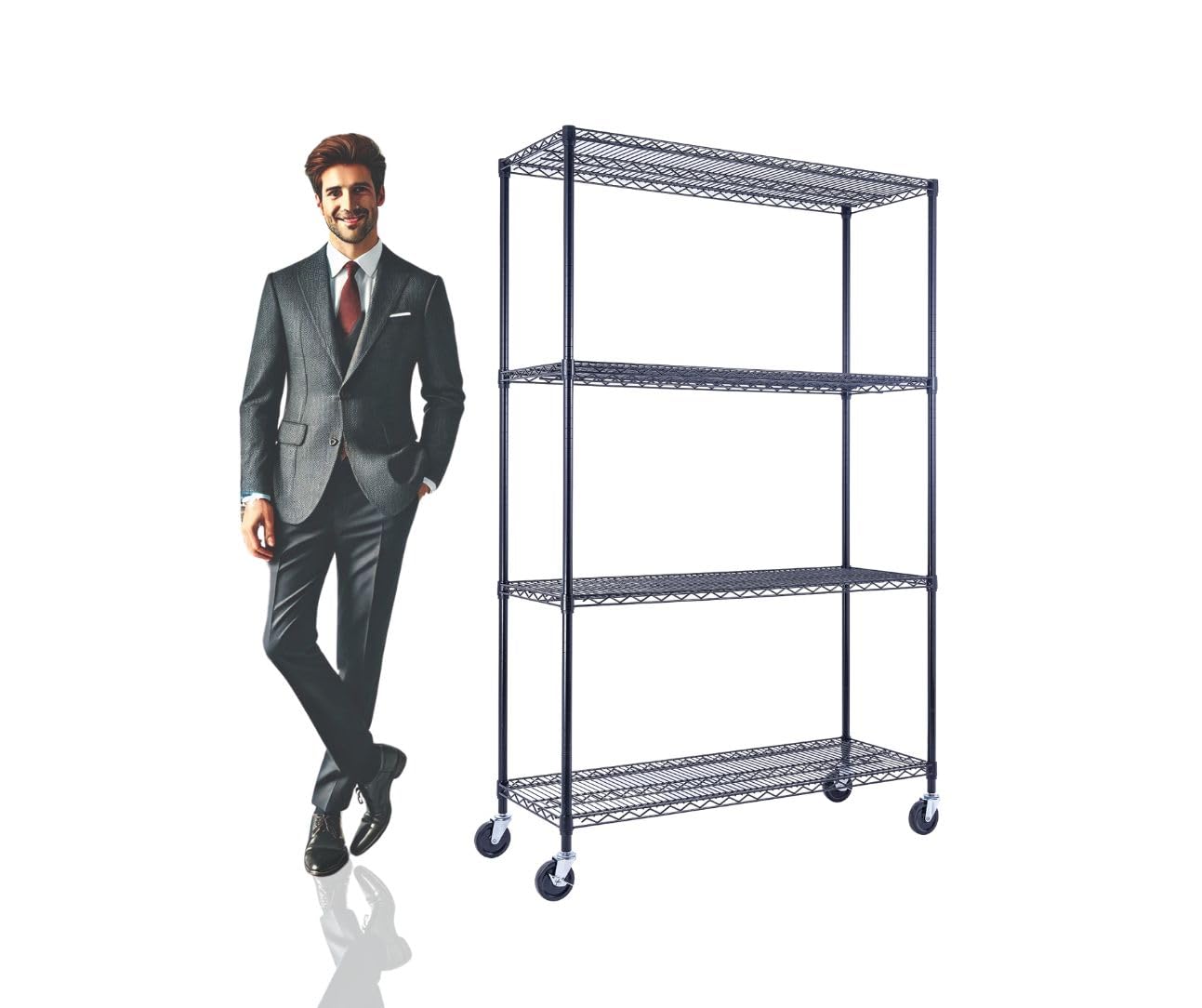 Amazon.com: Stimulate Living 60"x18"x72" Prime Heavy Duty Black 4-Tier ...