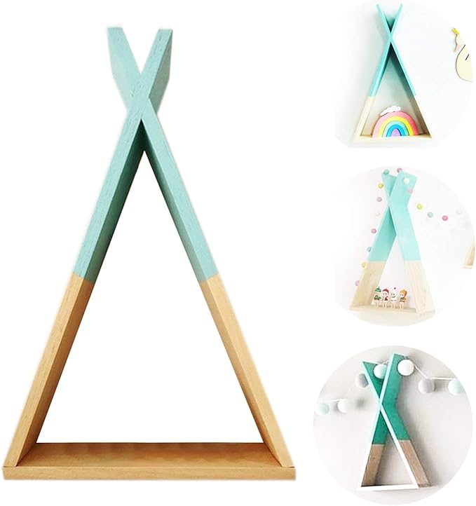 Amazon.com: nacnic Nordic Style Wall Shelf Turquoise. Triangle Wooden ...