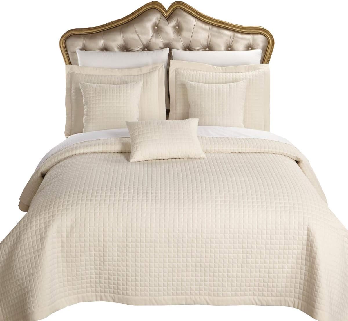 Amazon.com: Checkered Style Soft and Plush Coverlet, 3PC Set Stitched ...