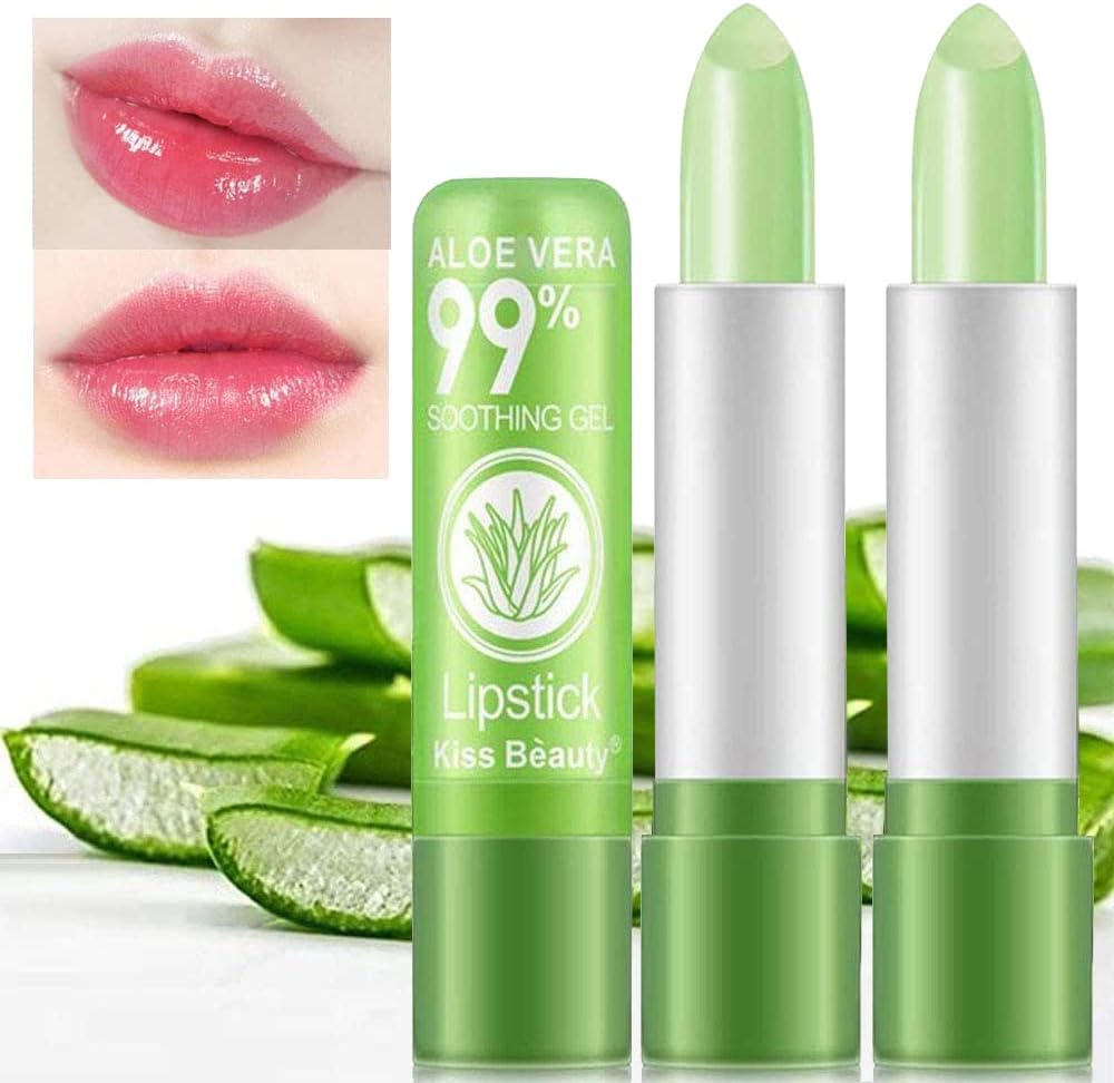 Amazon.com : firstfly 2 Pack Aloe Vera Lipstick, Long Lasting ...
