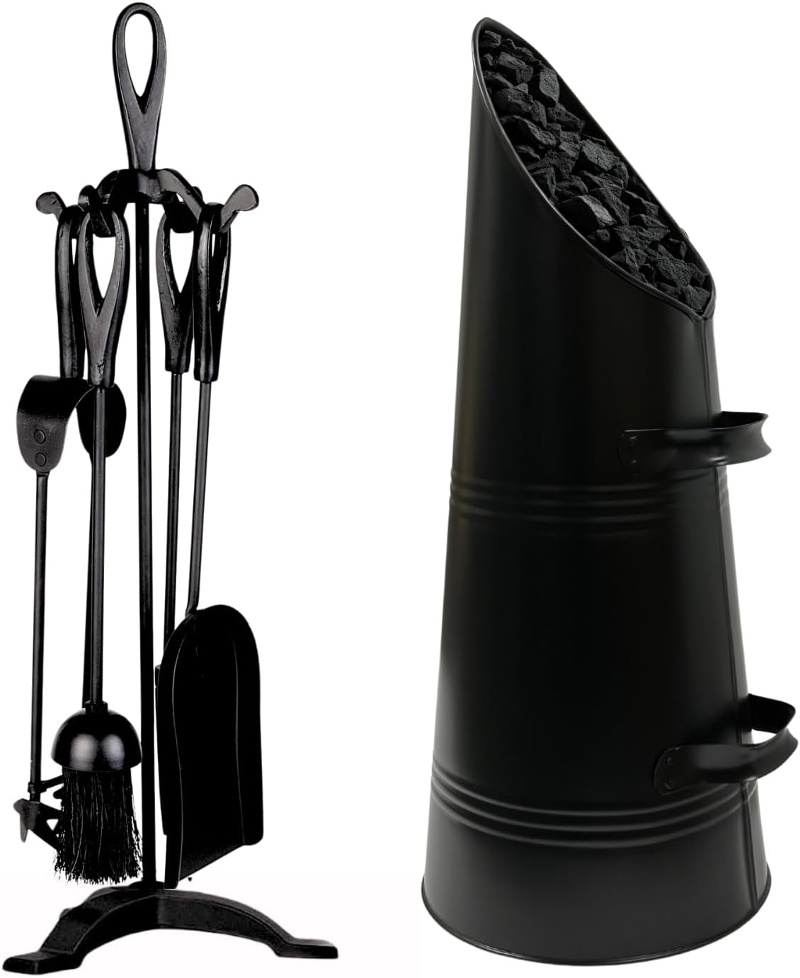 Trendi Black Waterloo Bucket Coal Log Fire Ash Scuttle Hod Fireside ...