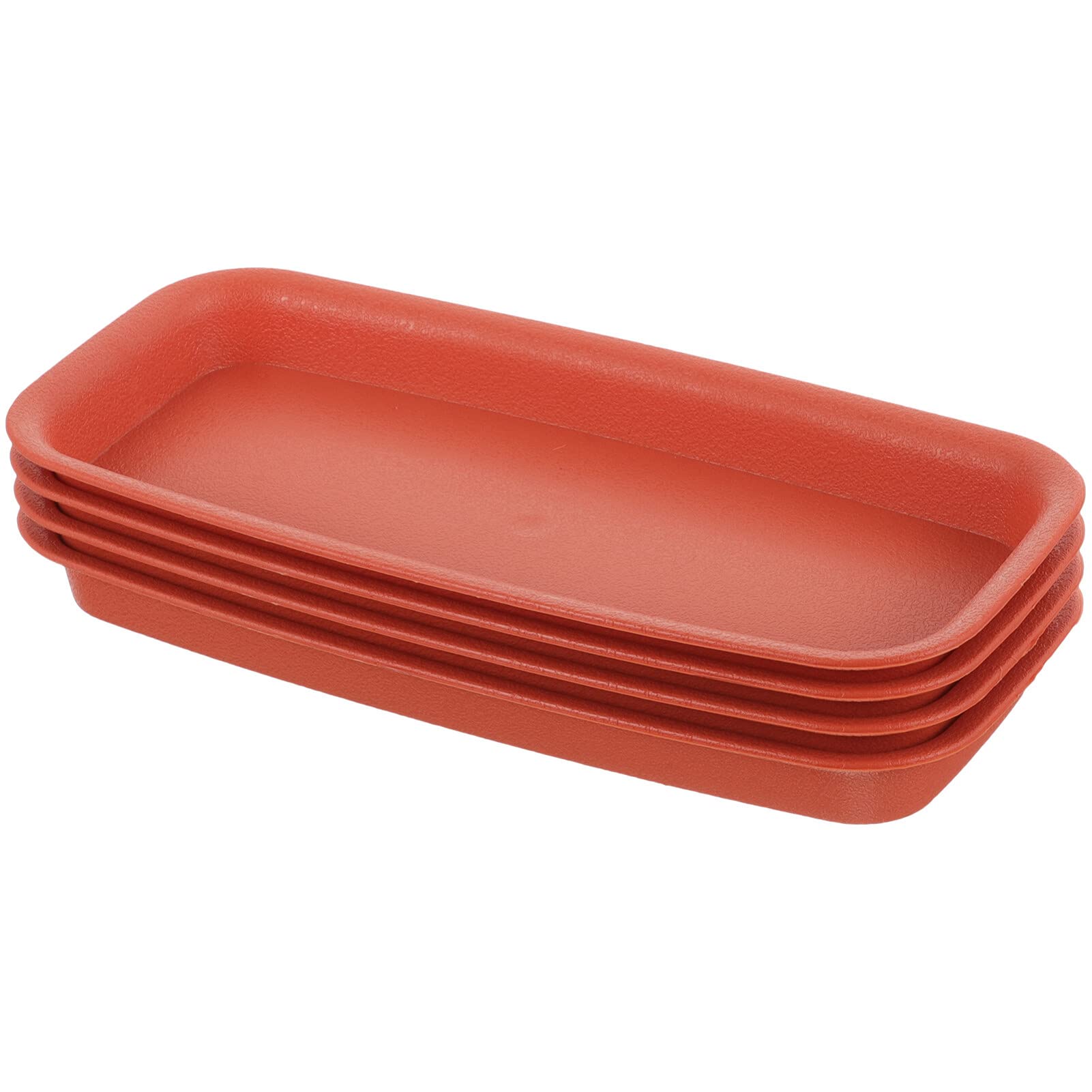 GANAZONO 4pcs Rectangular Planter Tray Flower Plant Saucers Plastic ...