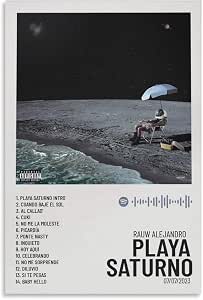 Amazon.com: PSASFG6S Playa Saturno by Rauw Alejandro 2 Canvas Posters ...