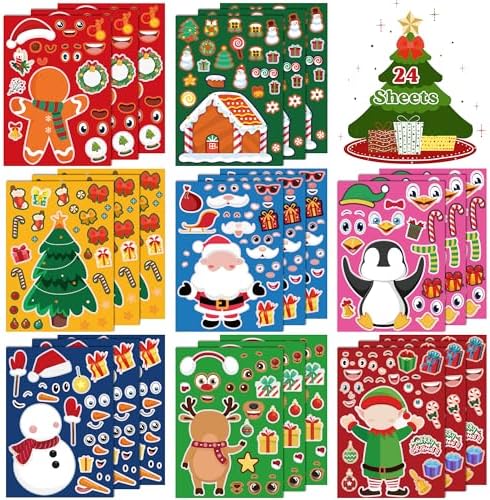 Amazon.com: IMISHM36 Pack Christmas Stickers for Kids Make Your Own ...