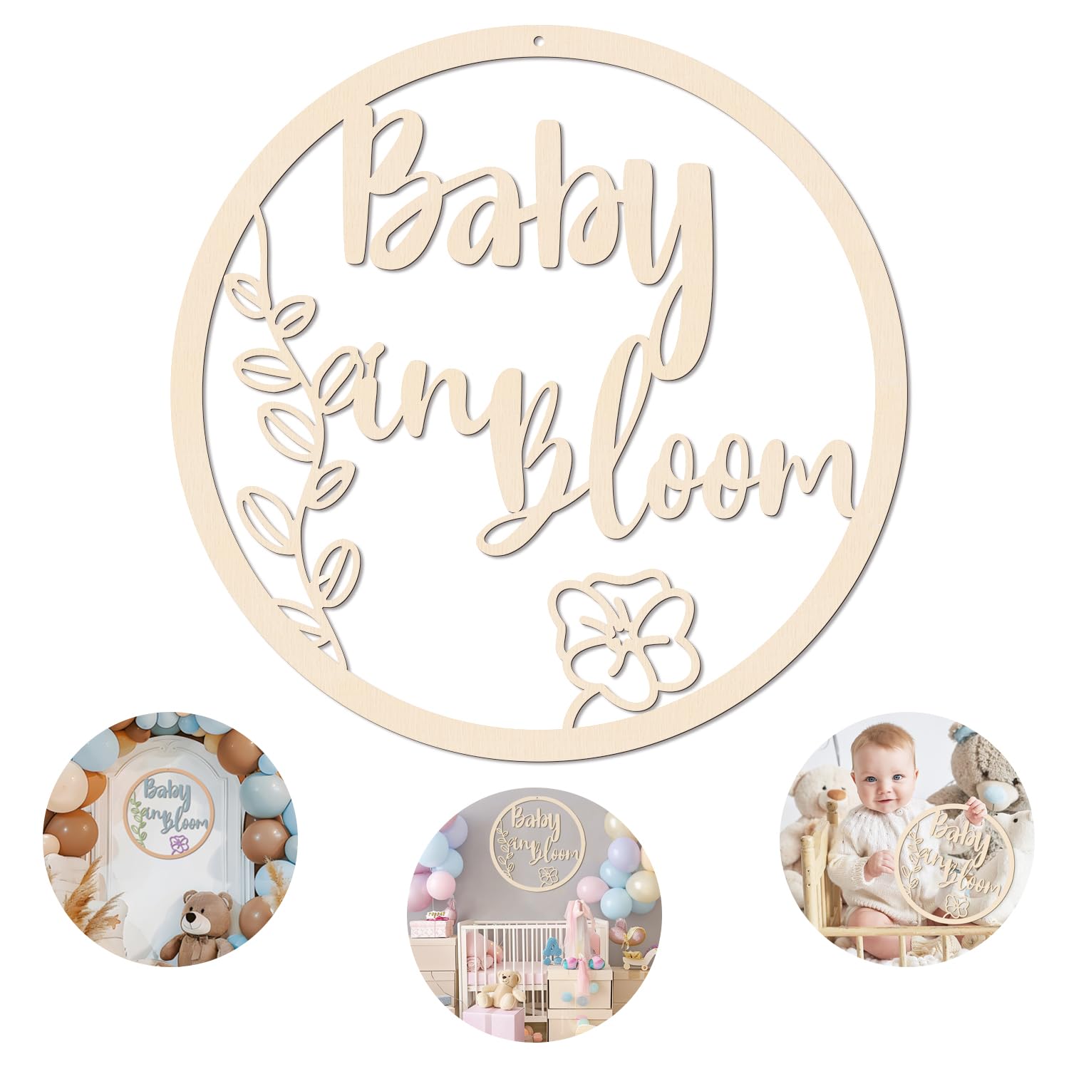 Snapklik.com : Wooden Baby In Bloom Sign For Backdrop 14 Baby In Bloom ...