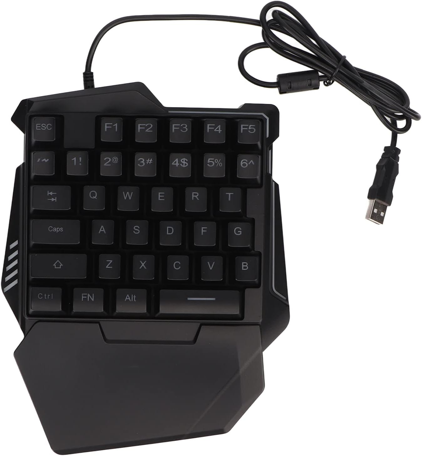 Amazon.com: One Handed Silent RGB Gaming Keyboard, 35 Keys Mini Wired ...