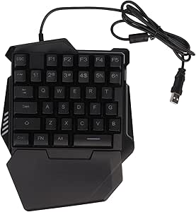Amazon.com: ASHATA Portable One Handed Gaming Keyboard, 35 Keys Half ...