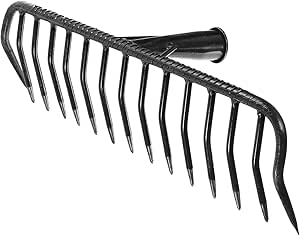 Amazon.com : HARFINGTON Garden Rake Replacement Head 15 Tines Cast Iron ...