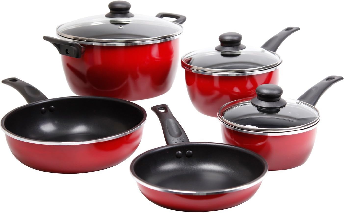Amazon.com: Gibson Oster Welford 8-Piece Cookware Set, Red: Gibson ...