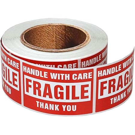 Amazon.com : Fragile 2"x3" Handle with Care Shipping Stickers, 500 ...