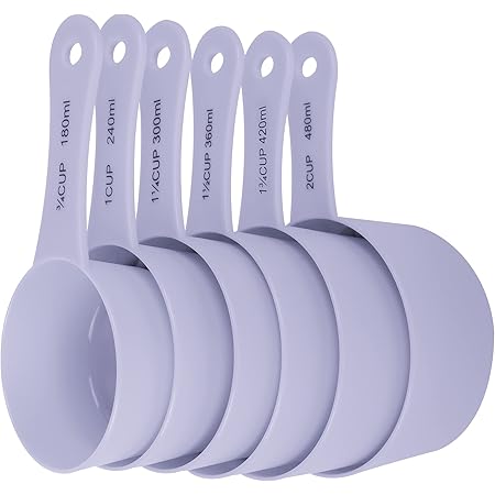 Amazon.com: Measuring Cups Set, 3Pcs Colorful Plastic Measuring Cups ...