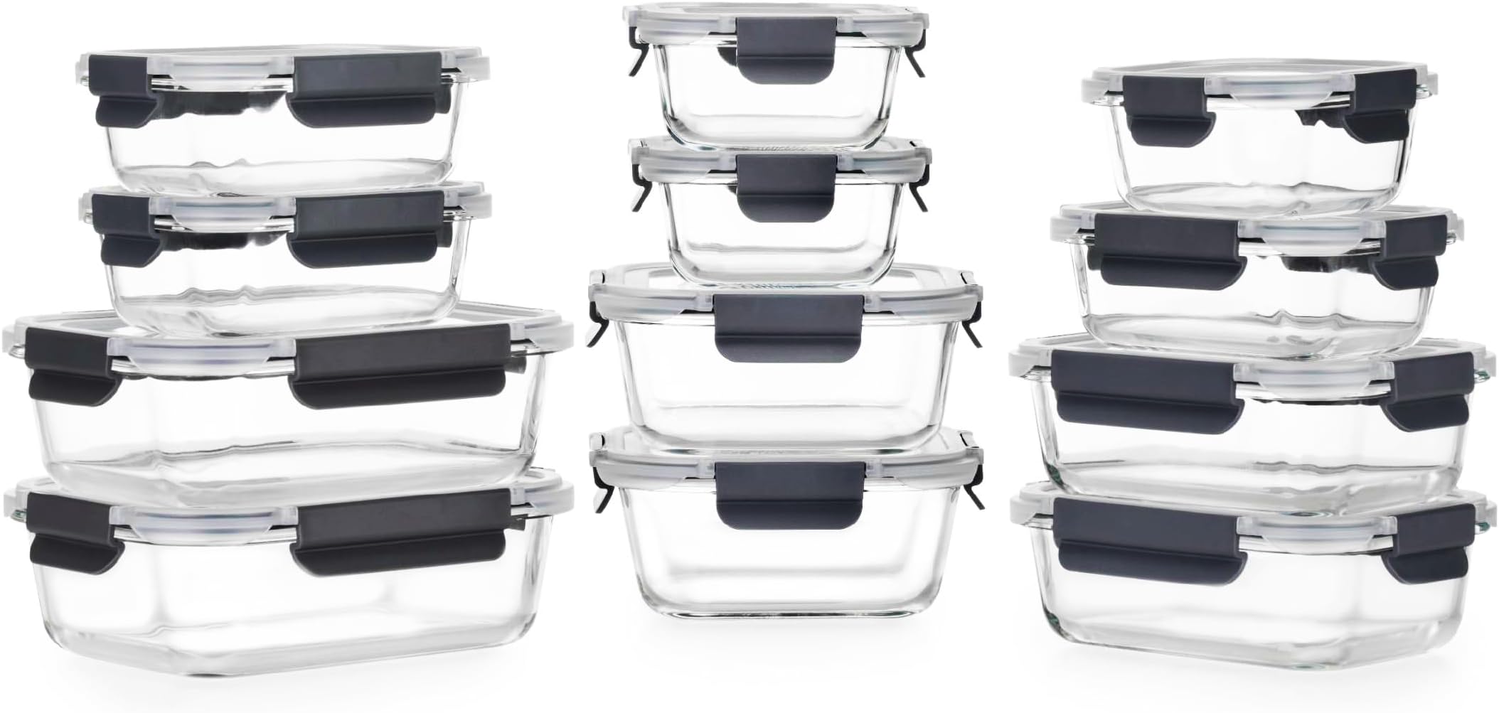 EasyWare - Juego de RECIPIENTES de VIDRIO GRUESO para alimentos I ...