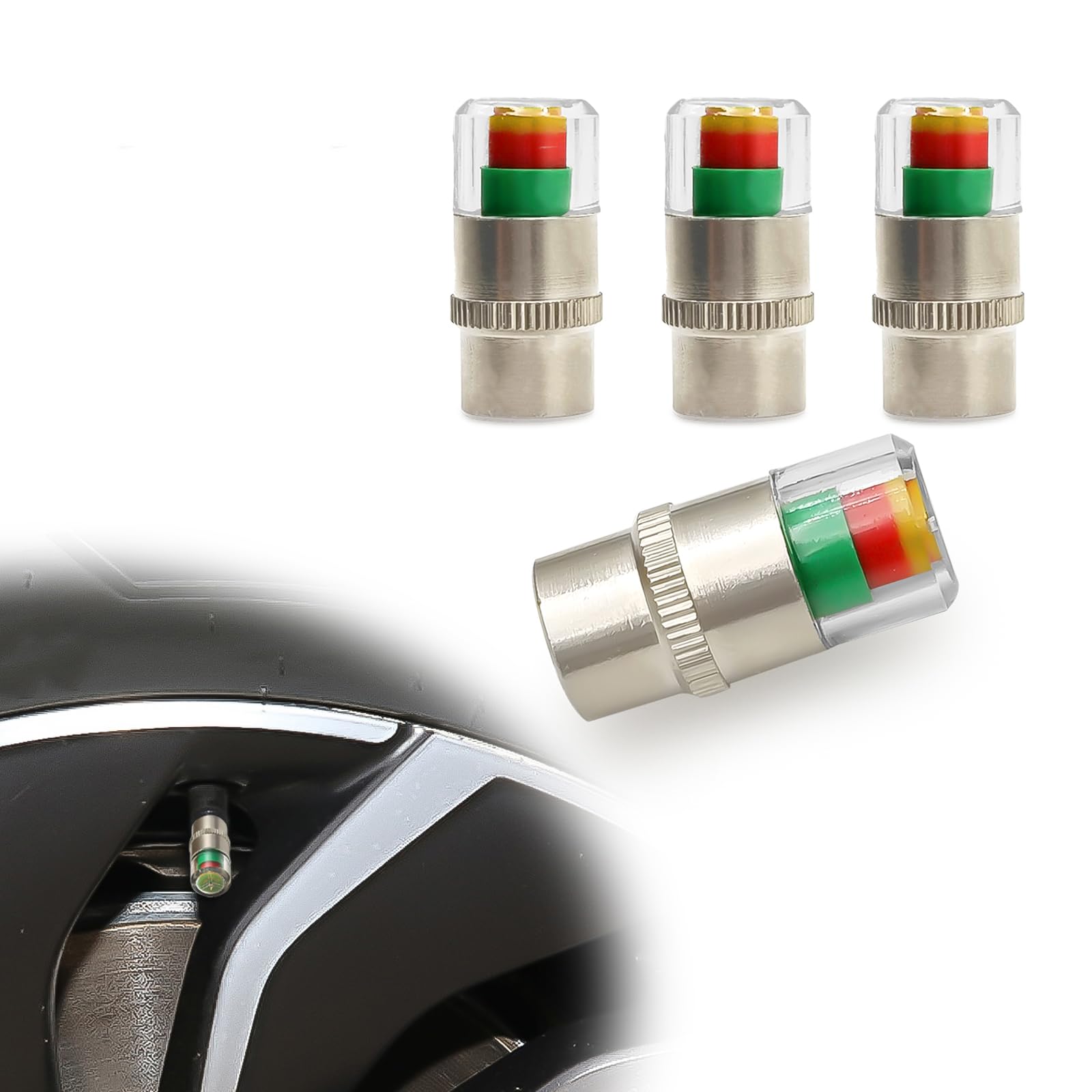 Amazon.com: 4pcs Universal Car Tire Pressure Monitor Valve Stem Caps ...