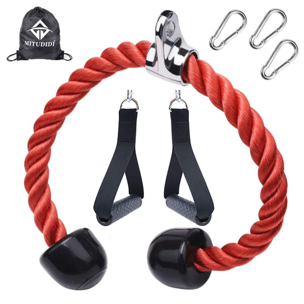 Mitudidi Triceps Rope Pull Down Rope With Handles Nylon Rope ...