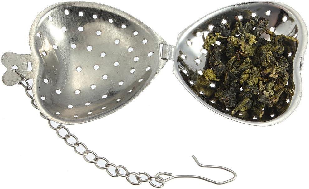 Amazon.com: Stainless steel heart shape tea infuser strainer filter ...