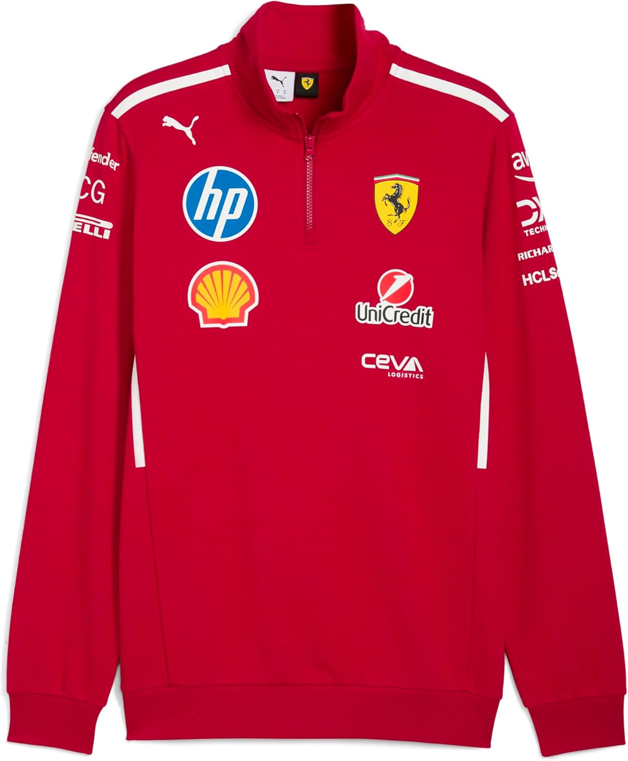 PUMA Scuderia Ferrari F1 2025 Team 1/2 Zip Jumper - Red : Amazon.co.uk ...
