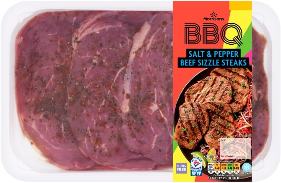 Morrisons Pepper Beef Sizzle Steak 300g : Amazon.co.uk: Grocery