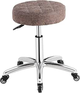 DOnhek Stools Swivel Lifting Rolling Bar Chairs Ergonomic PU Cushion ...
