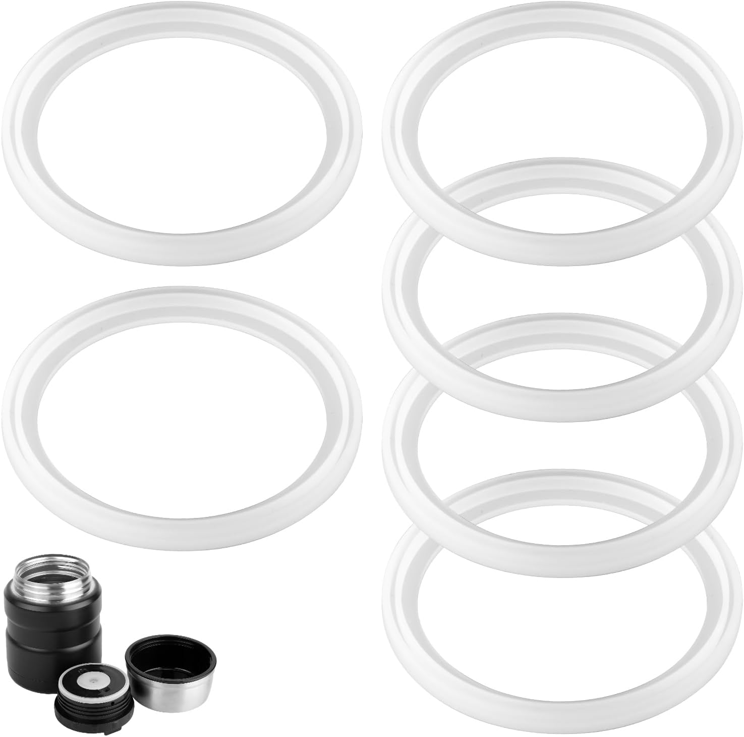 Amazon.com: 6pcs Replacement Rubber Gaskets Compatible for Thermos ...