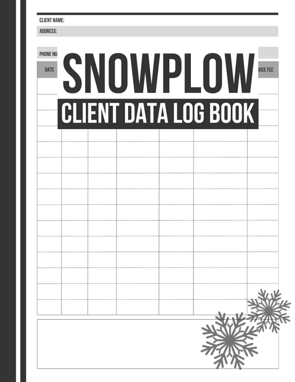 Snowplow Client Data Log Book: Cute Record book Gift for Snow Plow ...
