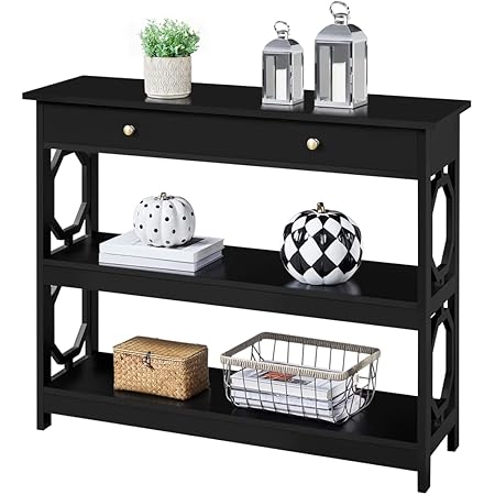 Amazon.com: Yaheetech 3 Tier Console Table with 3 Storage Shelves ...