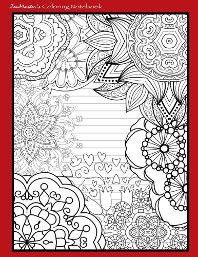 Coloring Notebook (red): Therapeutic notebook for writing, journaling ...