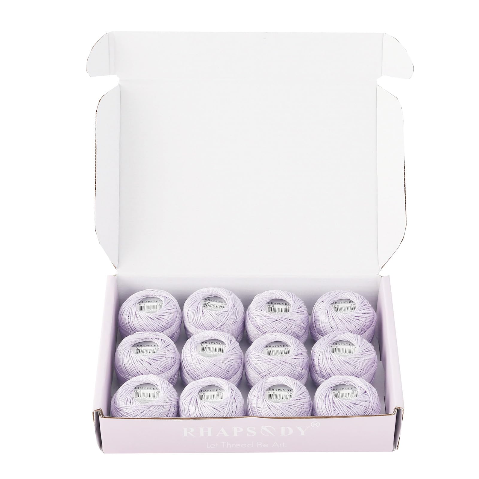 Amazon.com: Rhapsody 12 Balls Set Pearl Cotton Thread Size 8 Crochet ...