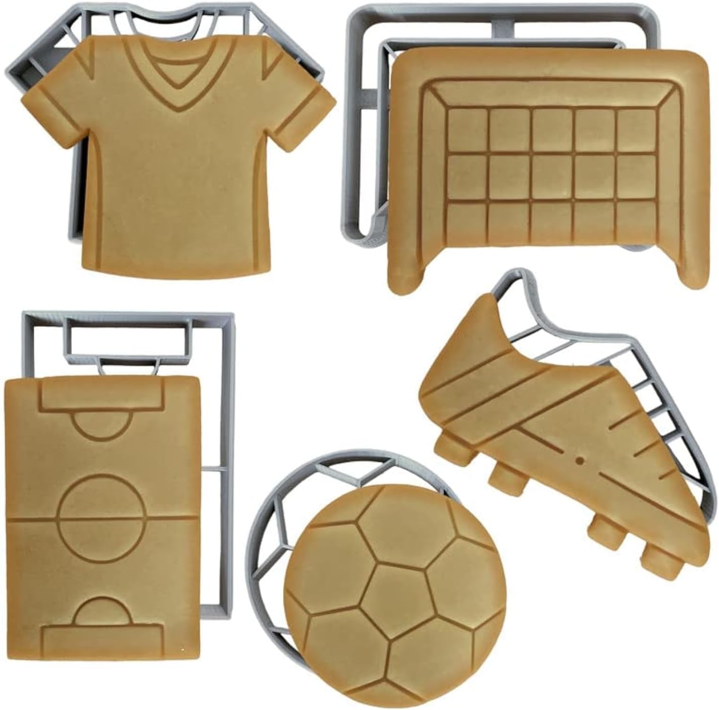 Moose Goods Football Cookie Cutters Set of 5 - Football Shapes & Stamps ...