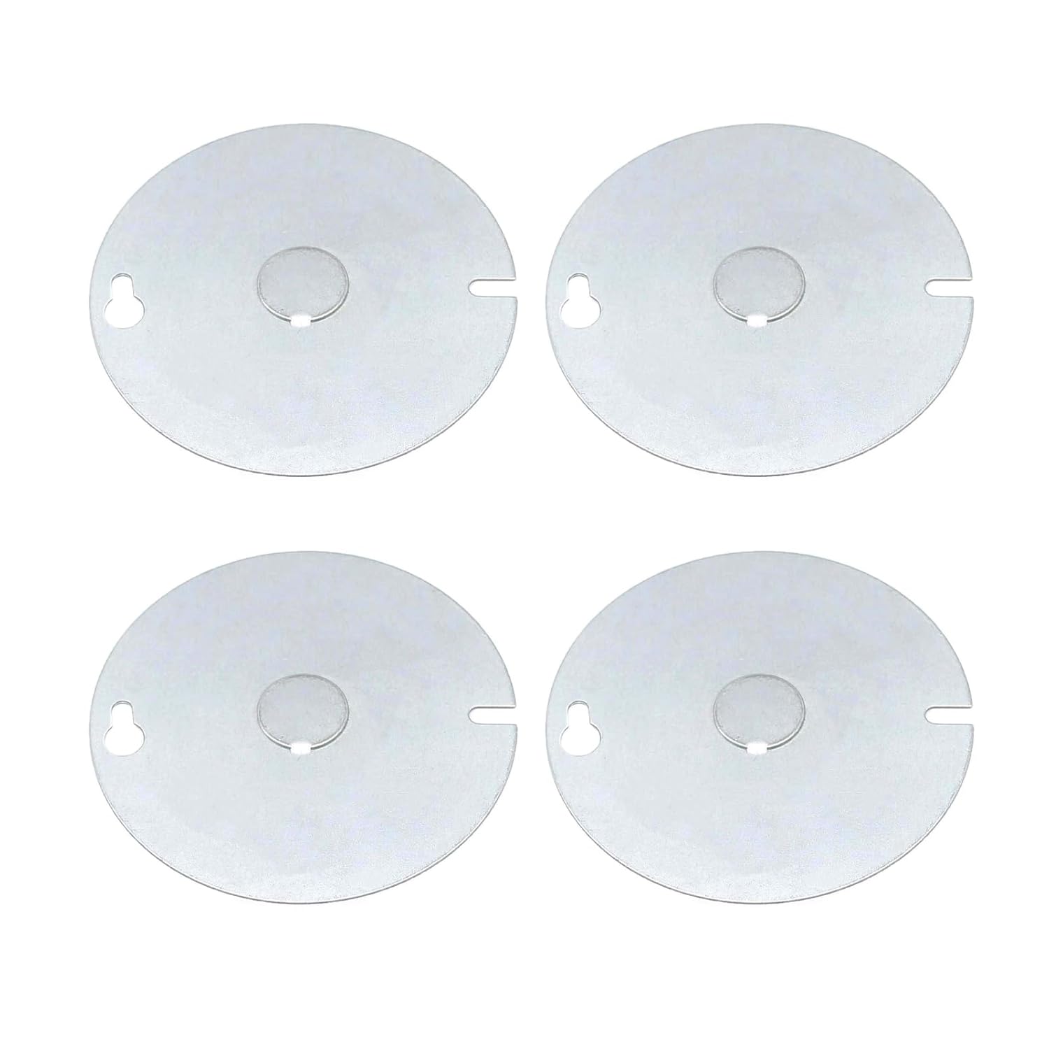 4 Packs Round Electrical Box Cover with 1/2 Inch Knockout, 4 Inch Metal ...