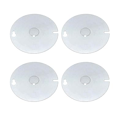 4 Packs Round Electrical Box Cover with 1/2 Inch Knockout, 4 Inch Metal ...