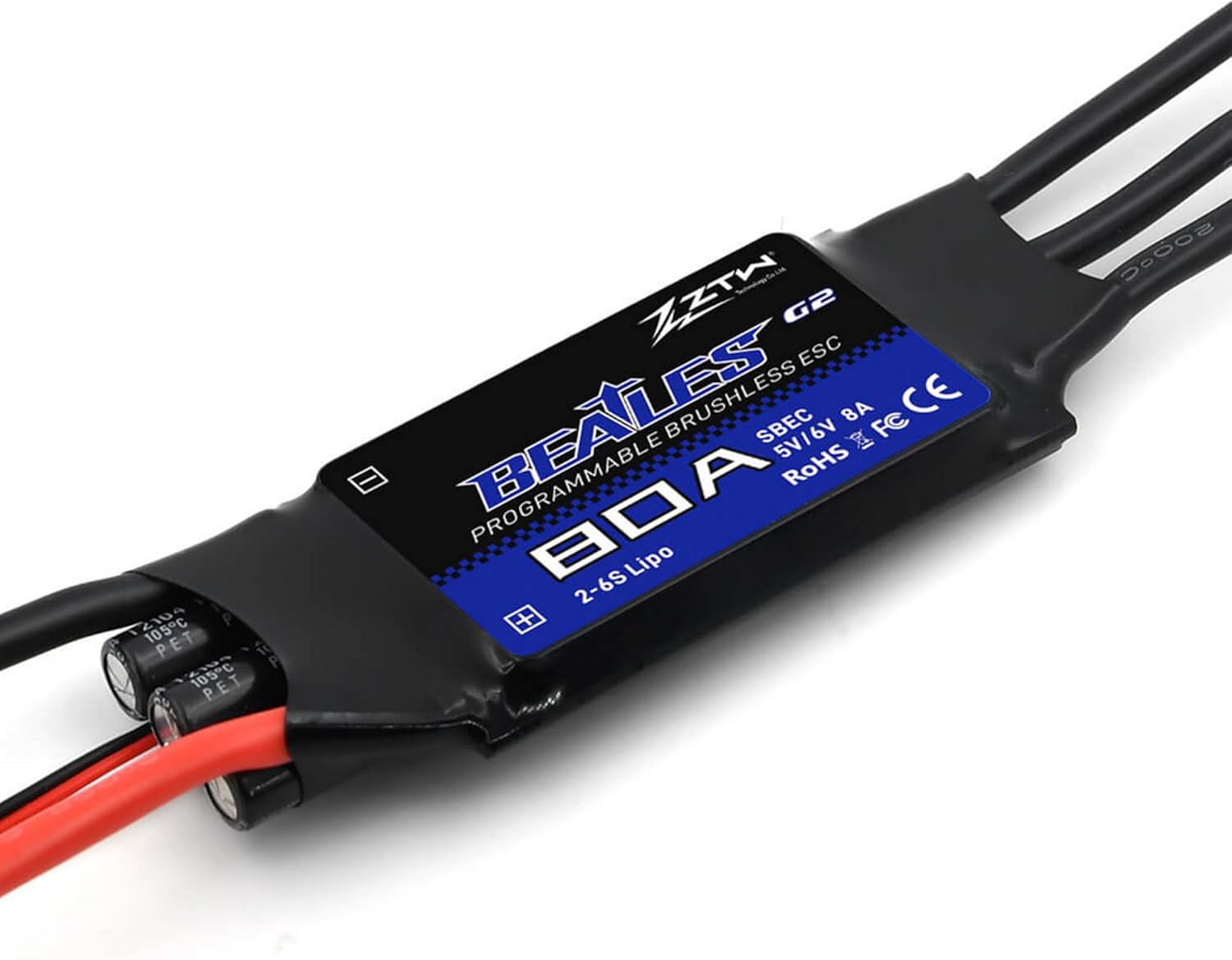 Amazon.com: ZTW Beatles G2 Series 80A ESC with SBEC Output 8A/5,6Vfor ...