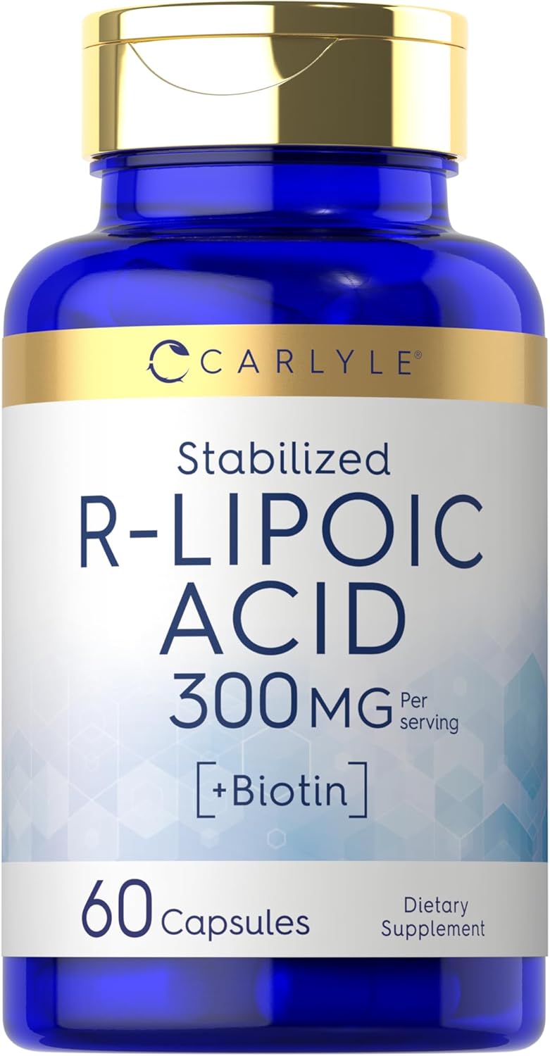 Amazon.com: Carlyle R-Lipoic Acid 300mg | 60 Capsules | Stabilized R ...