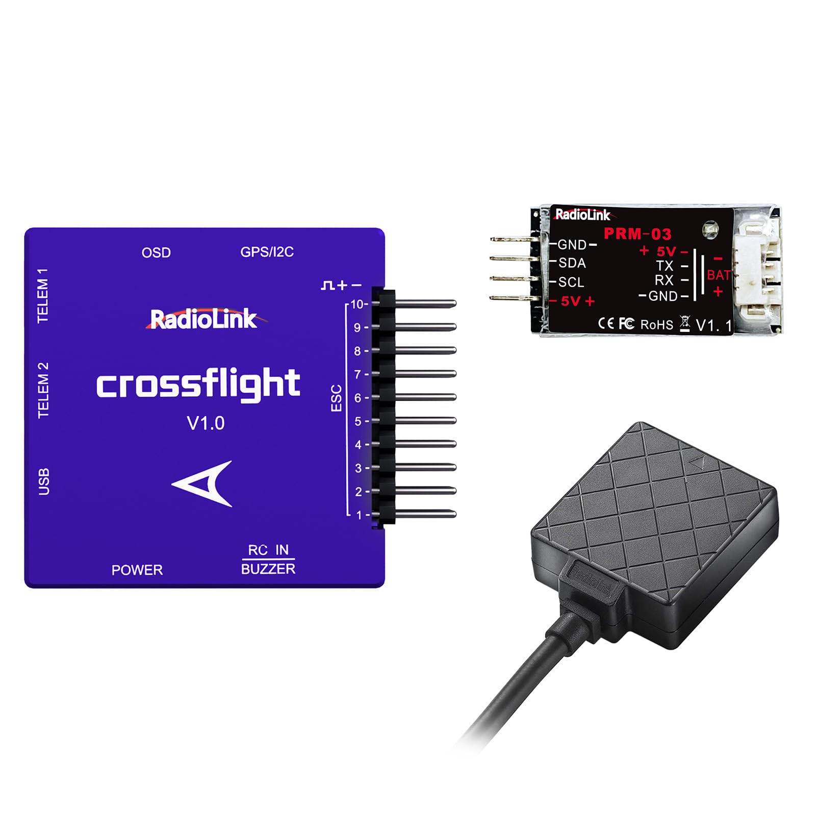 Amazon.com: Radiolink Crossflight Flight Controller, M8N TS100 GPS ...