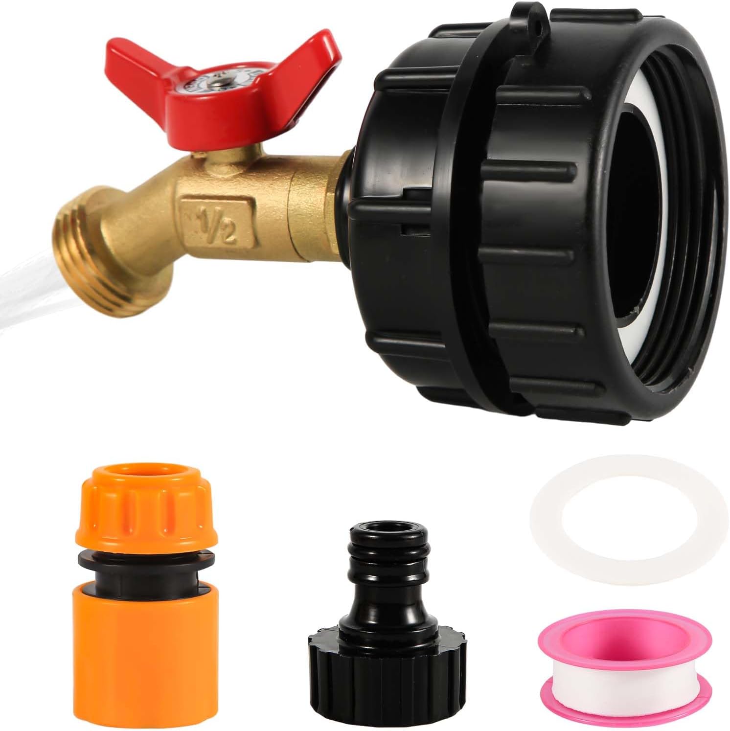 Amazon.com: 275-330 Gallon IBC Tote Tank Adapter 2.44" Fine Thread ...