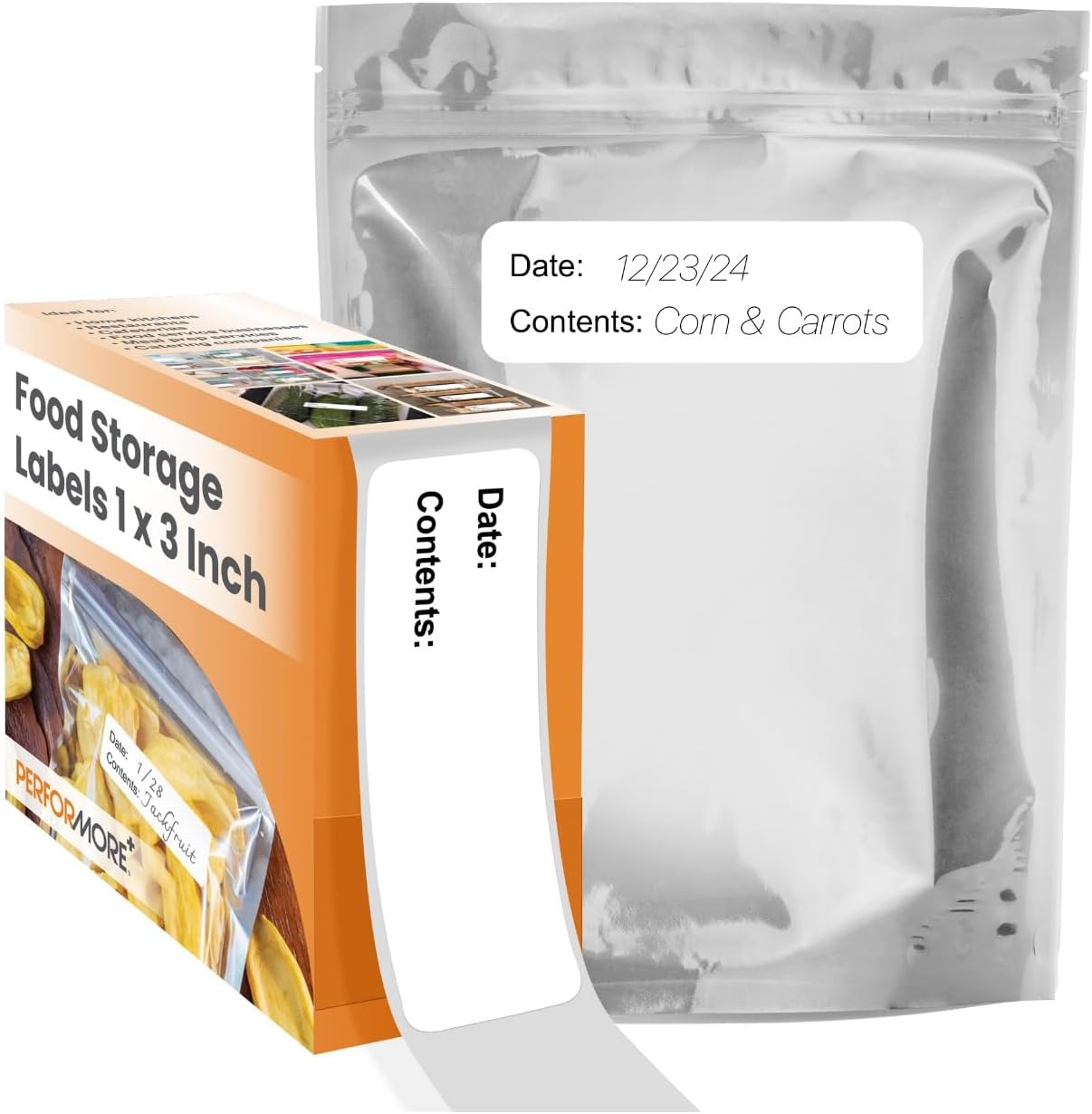 Amazon.com : 500 Waterproof Freezer Food Labels 1" x 3" Tear-Resistant ...