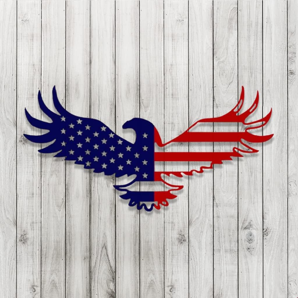 Amazon.com : American Flag Sign Metal Eagle Retro Wall Decor Patriotic ...