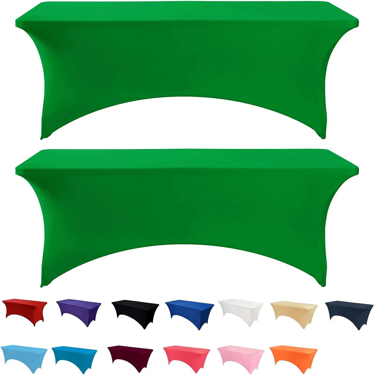 RAYNEAY 6FT Stretch Tablecloth for Craft, 2 Pack Green Spandex Stretch ...