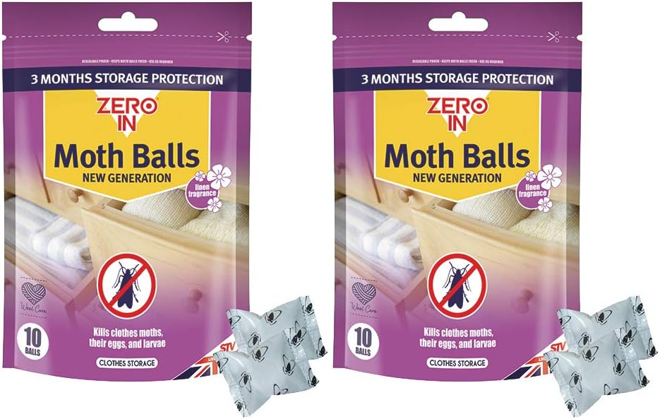 Zero In AMZ436 Moth Balls 10 Pack x2, Mulicolour : Amazon.co.uk: Garden