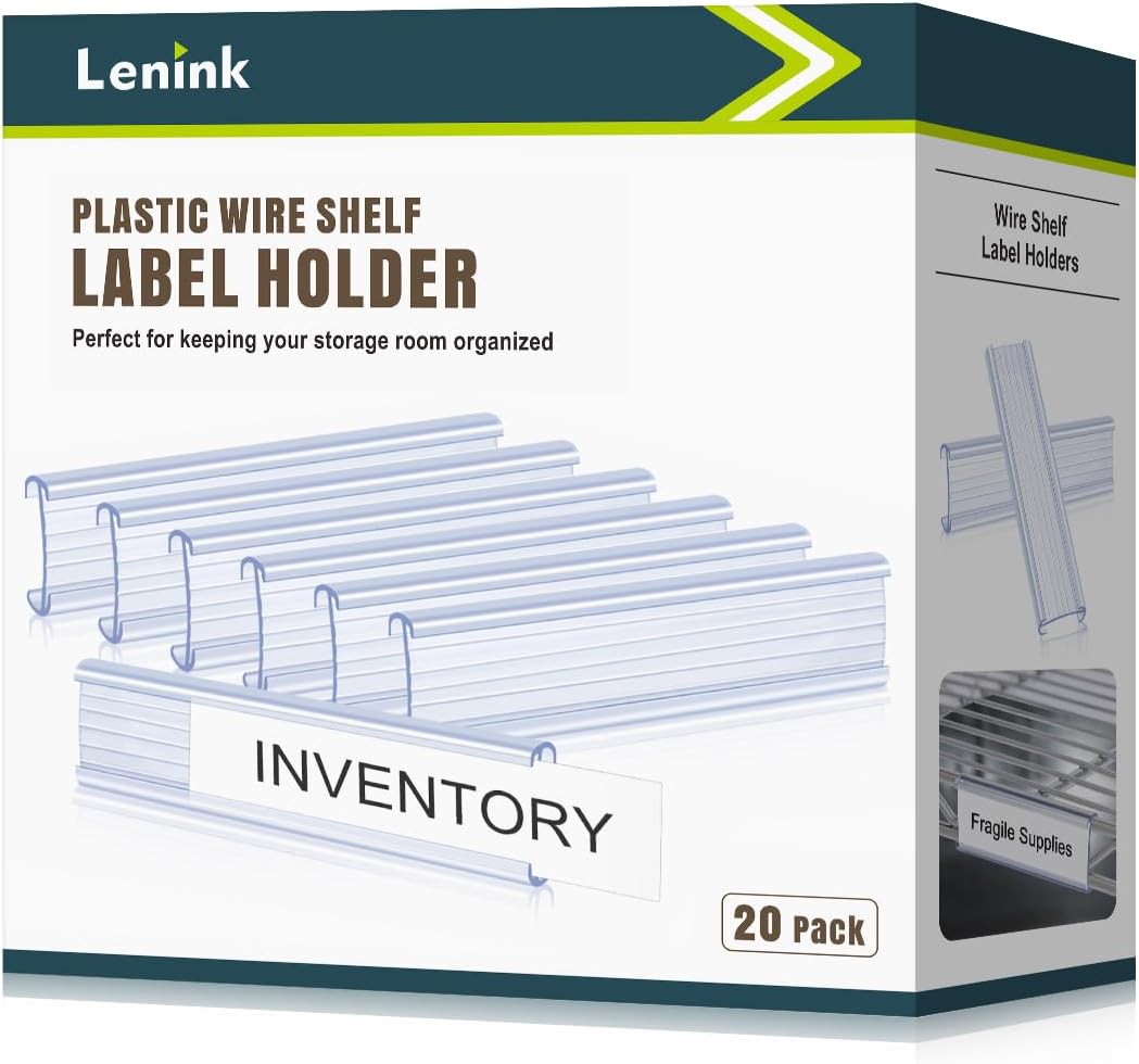 Amazon.com : Lenink 20Pcs Wire Shelf Label Holders,Plastic Wire Rack ...