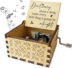 Amazon.com: Don't Worry about A Thing Wooden Music Box with Handle ...