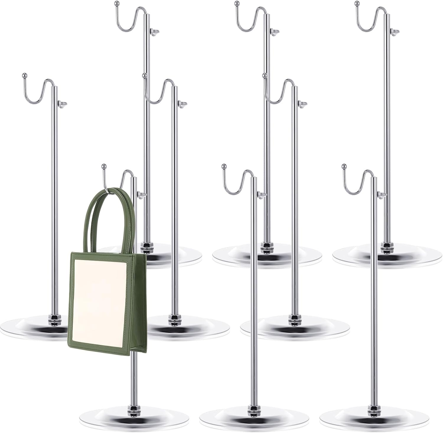Amazon.com: Hicarer 9 Pcs Handbag Display Stand Adjustable Single Purse ...