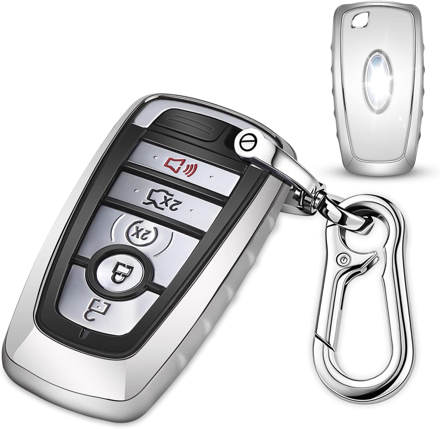 Amazon.com: COTIYBOK for Ford Key Fob Cover with Leather Keychain TPU ...