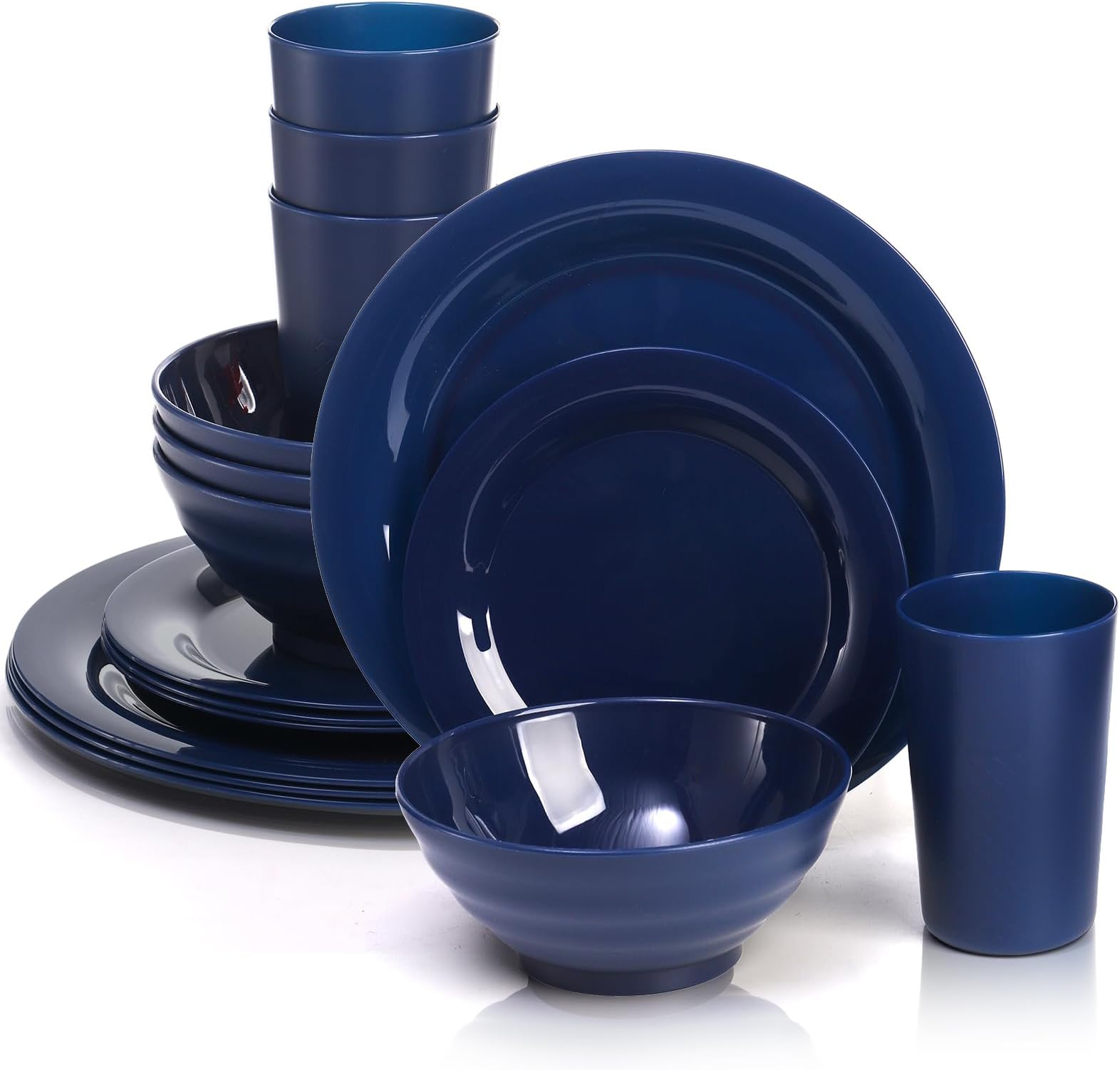 Amazon.com | 32 pcs Kitchen Dinnerware Set, Service for 4, Dinner Salad ...