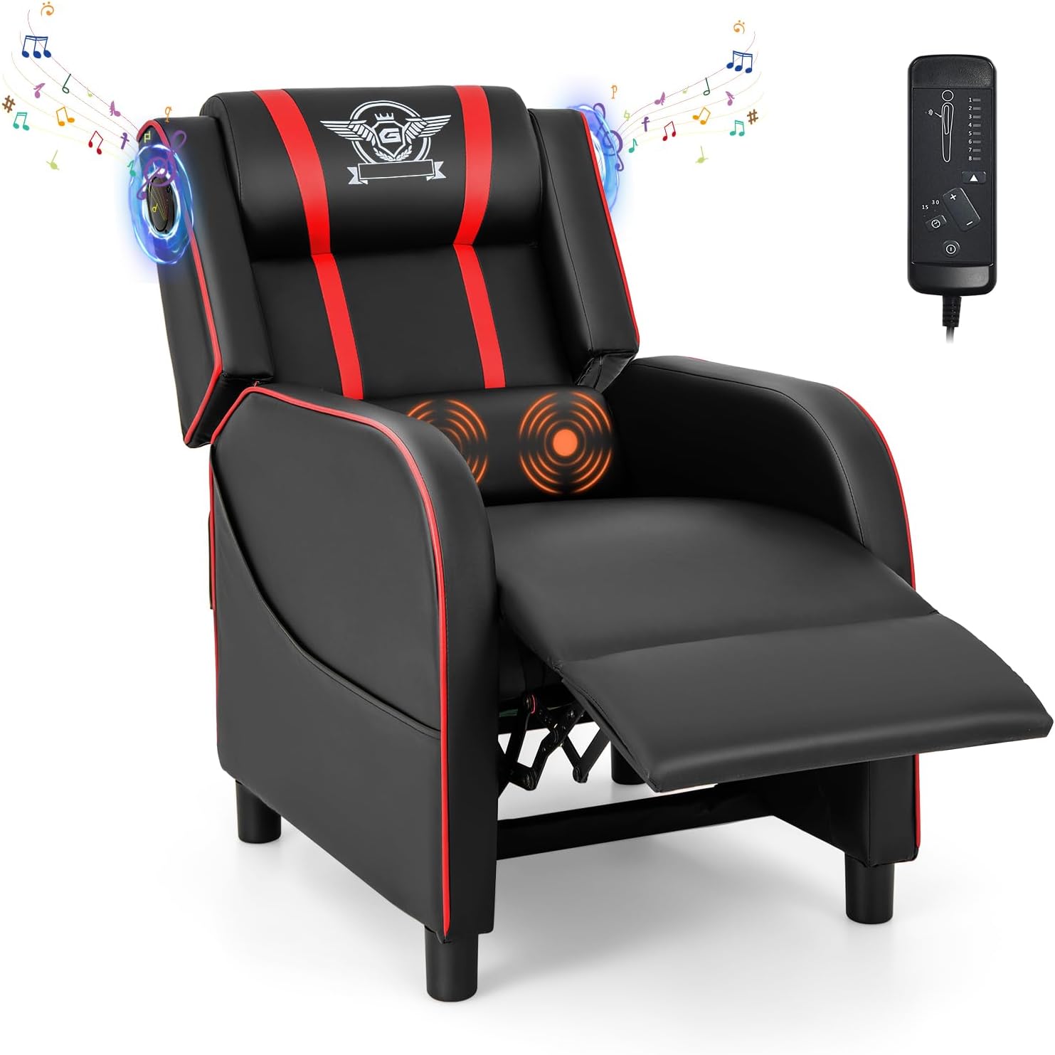 Amazon.com: Giantex Gaming Massage Recliner Chair - Racing Style Gaming ...