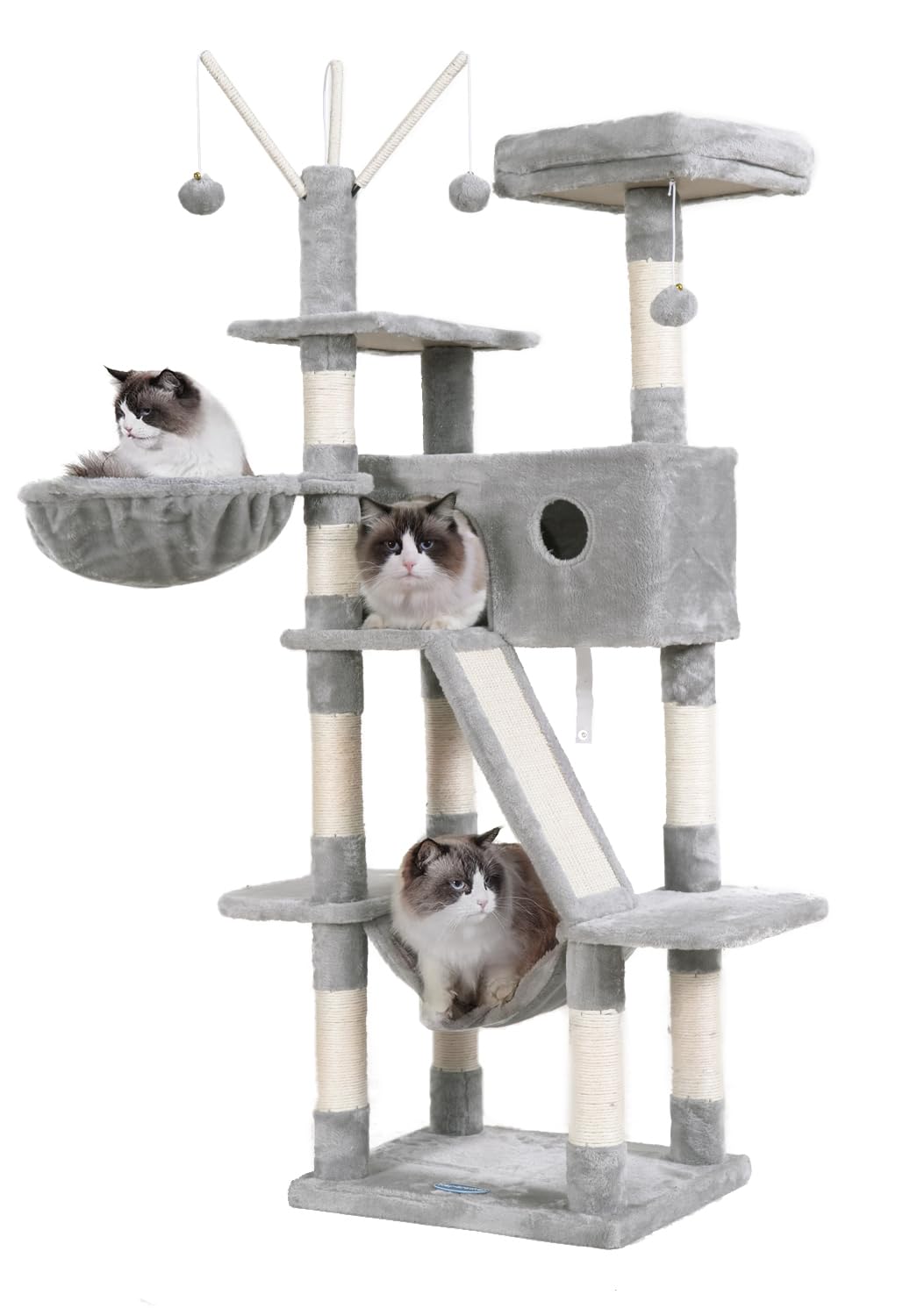 Snapklik.com : Hey-brother Cat Tree, 61 Inch Cat Tower For Indoor Cats ...