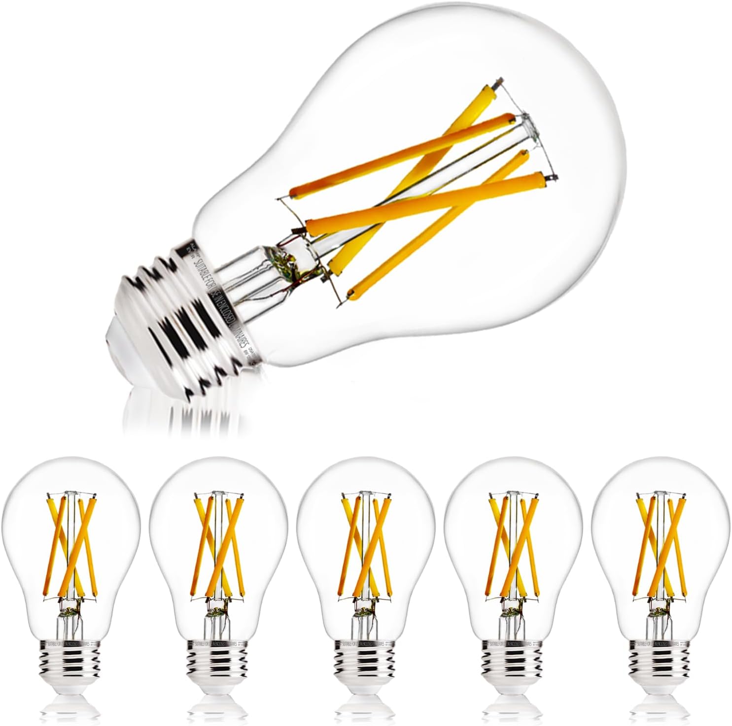 ALAMPEVER A15 Led Bulbs,8W Equivalent to 60W Light Bulbs,Dimmable E26 ...