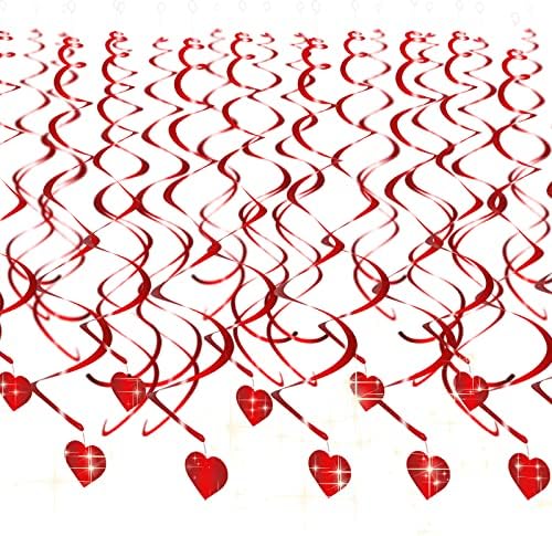 Boyigog 100pcs Valentine's Day Heart Hanging Decorations, Hanging Red ...