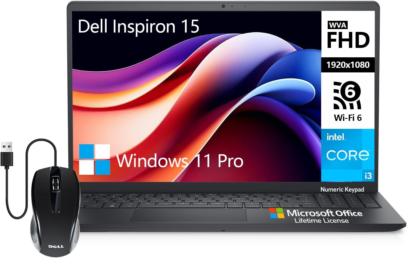 Amazon.com: Dell Inspiron 15 3000 Laptop Computer, 15.6 inch FHD Intel ...